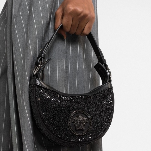 Versace | Bags | Versace La Medusa Mini Repeat Crystal Embellished Logo ...